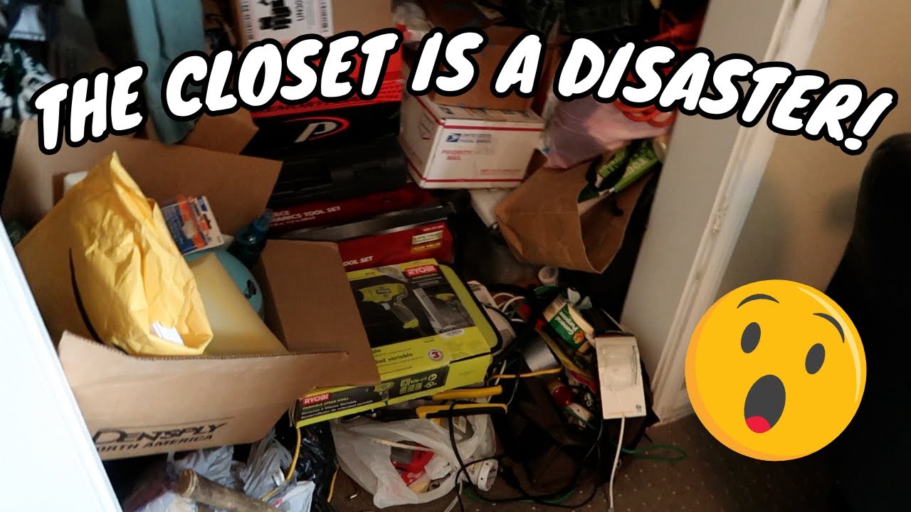 DISASTER CLOSET OVERHAUL | FREE CLEANING FOR ELDERLY COUPLE - YouTube