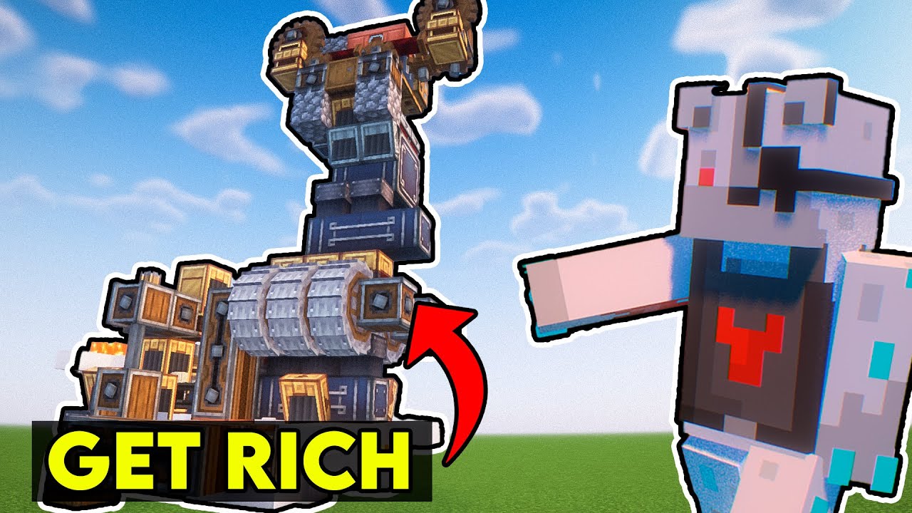 Minecraft Create Mod Gold Farm | Get Rich with this Machine! | Tutorial ...