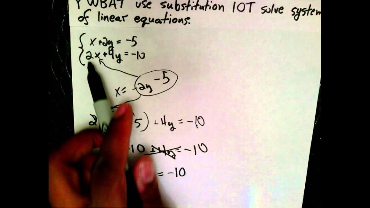 2.07e Solving LInear Systems Infinite Solutions - YouTube
