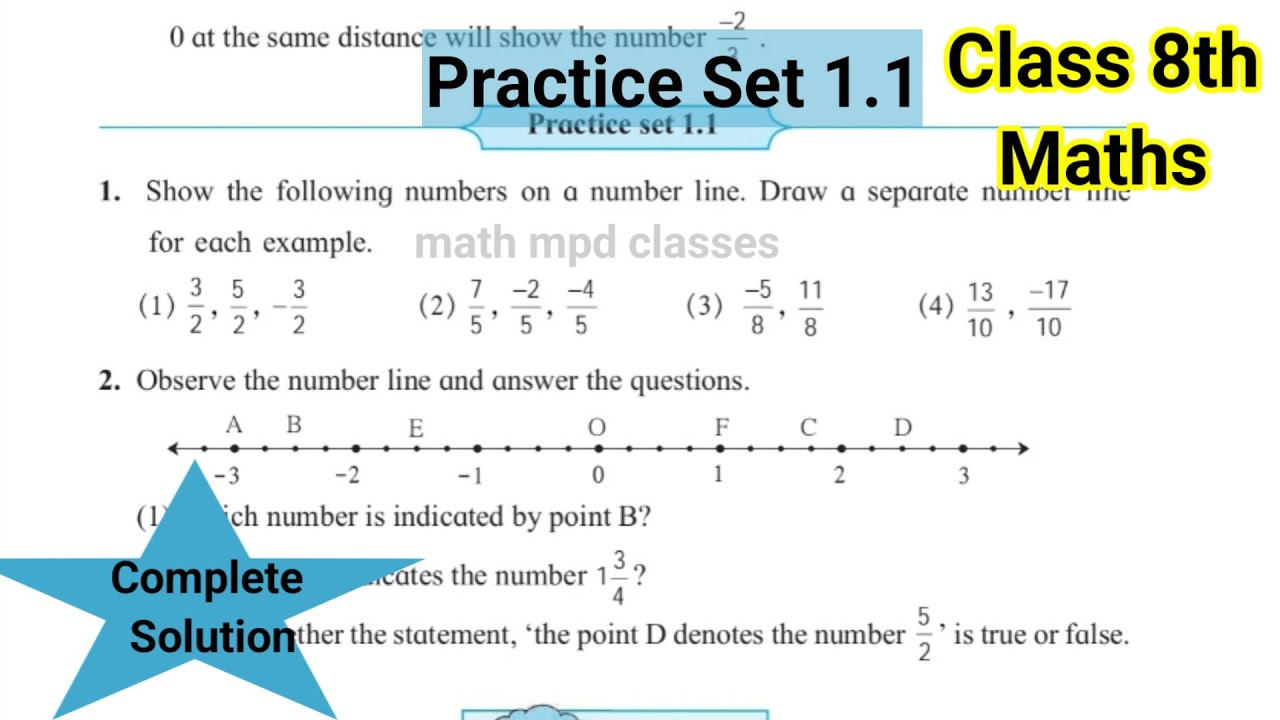 Practice Set 1.1 class 8 maths |chapter one rational and irrational ...