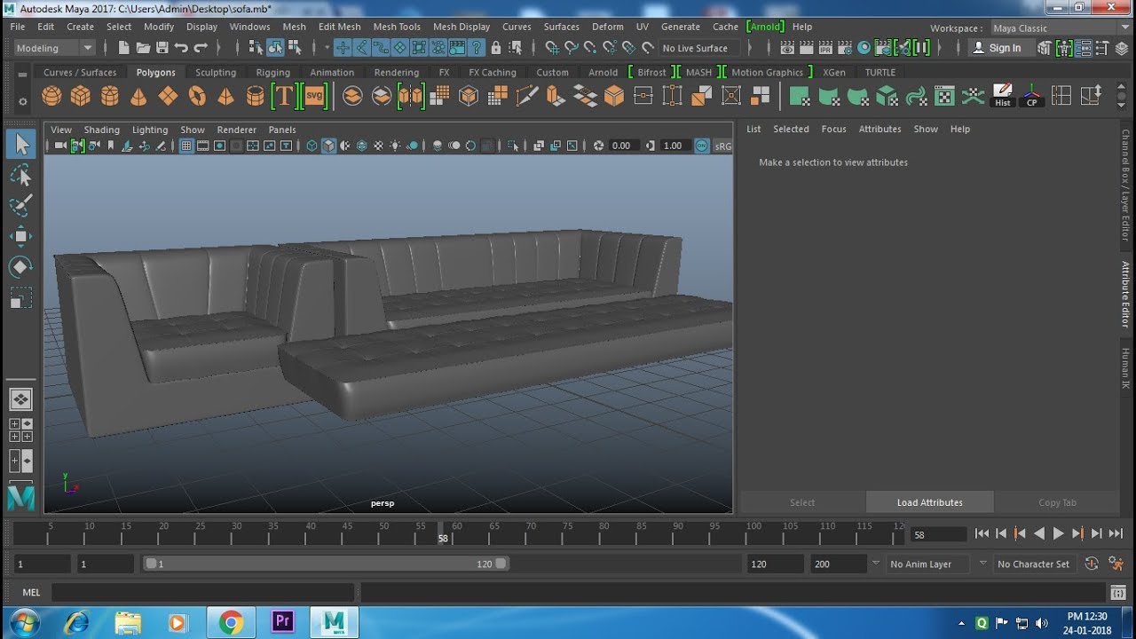 Sofa Modeling in Maya 2017 | Part_02 - YouTube