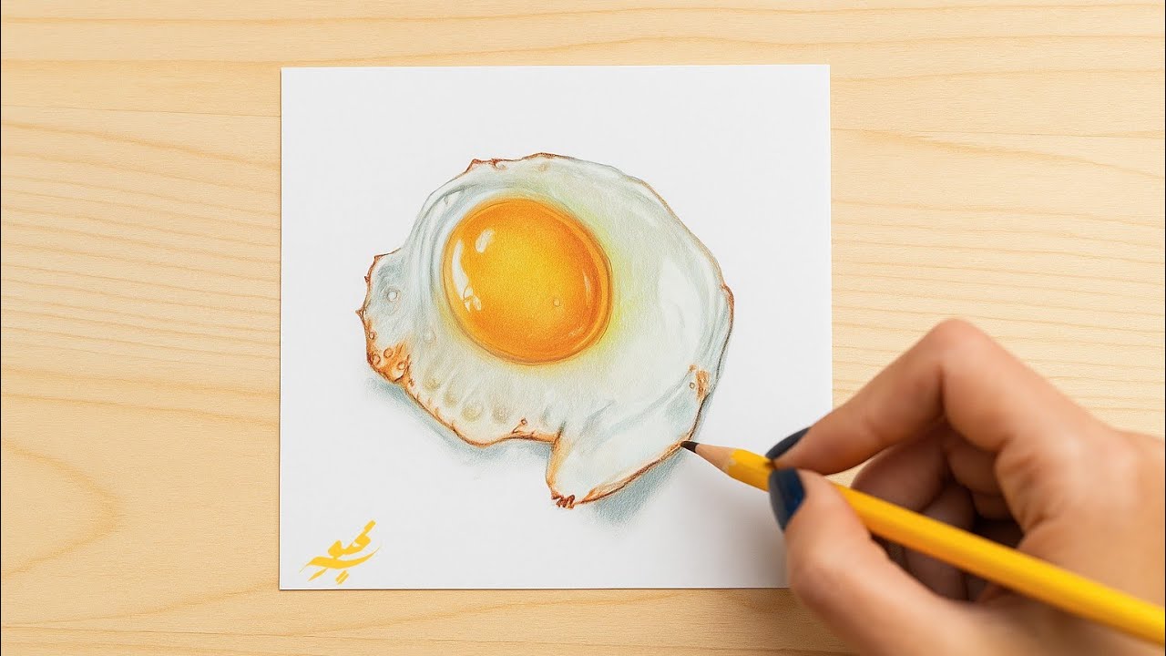 You Won’t Believe This Fried Egg is Just Colored Pencils! 🍳🎨 ...