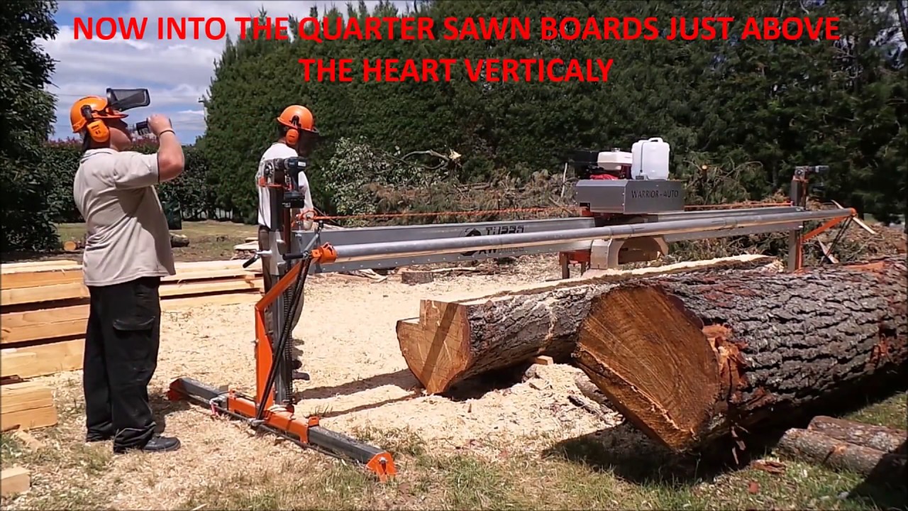 Quarter sawing with the Turbo - YouTube