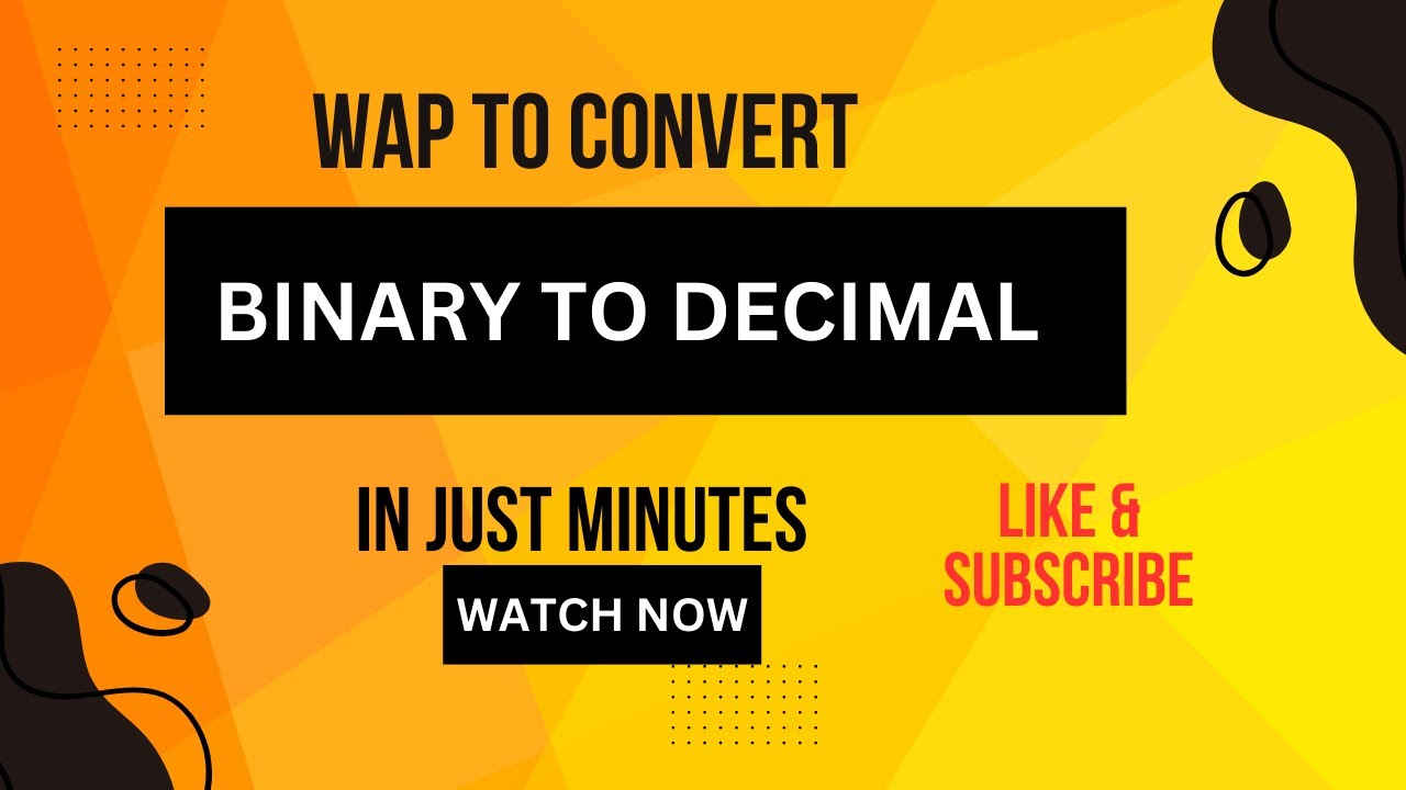 Binary To Decimal Conversion In Java Video Java Developer Coding 6842