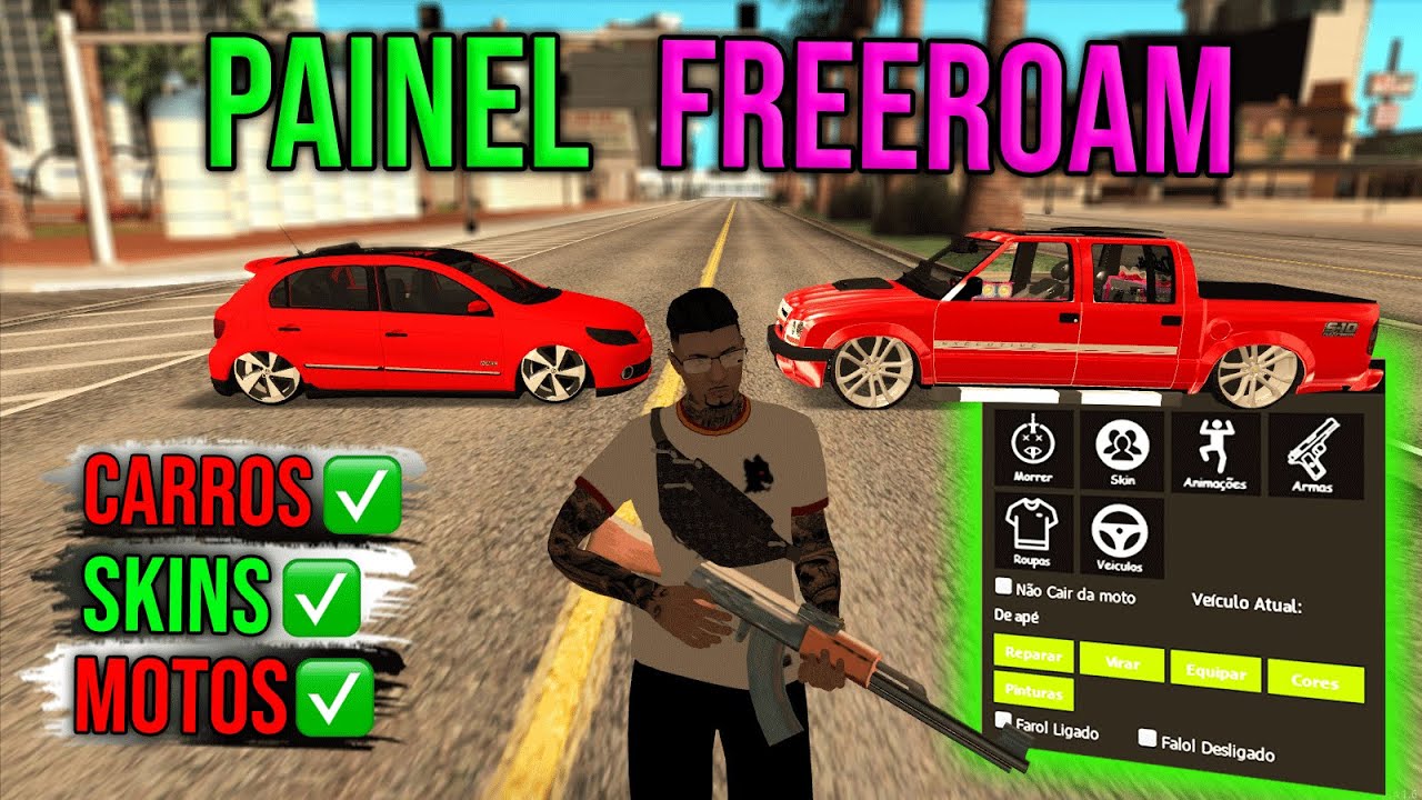 GTA MTA : PAINEL FREEROAM MOD PARA PUXAR SKINS CARROS E MOTOS - GTA MTA ...
