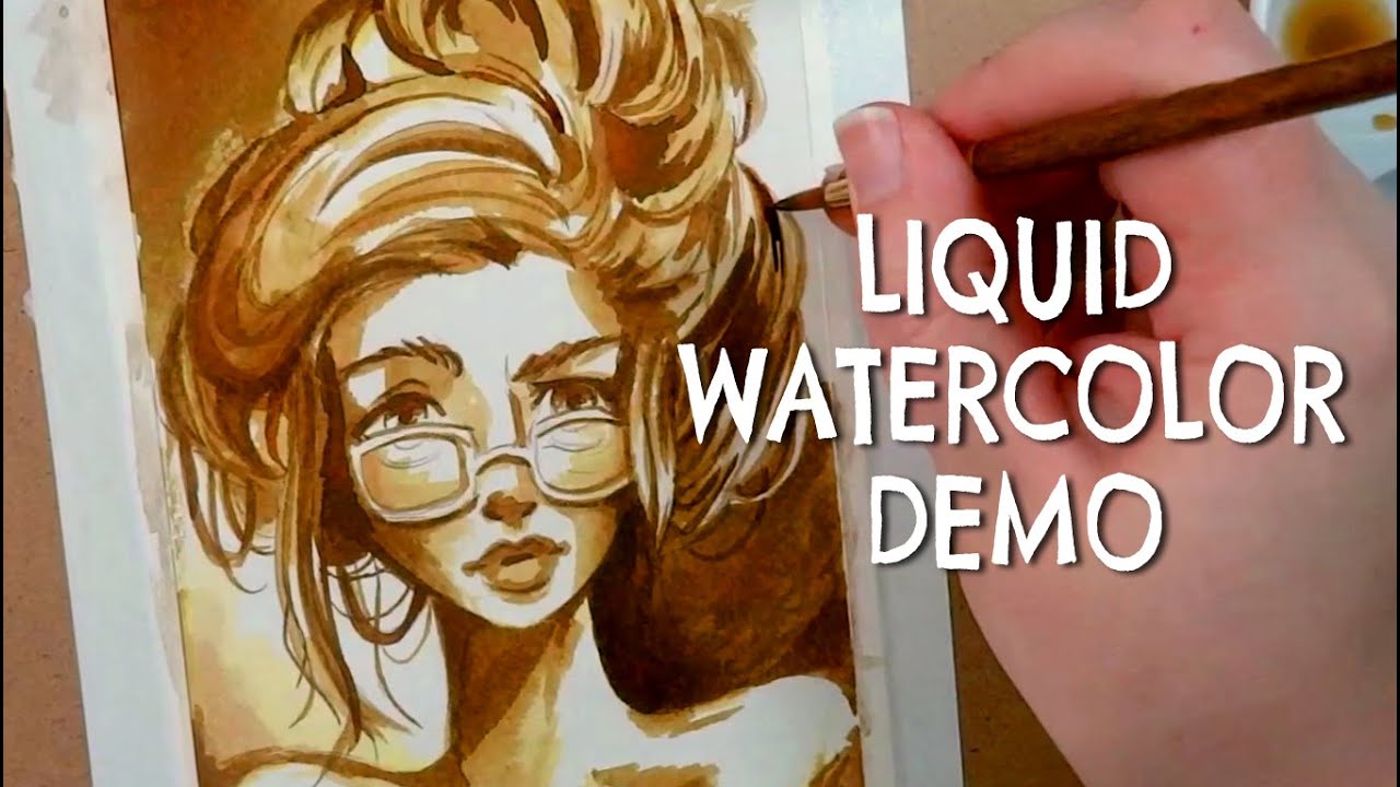 Liquid WATERCOLOR Demo + Single Color CHALLENGE! - YouTube