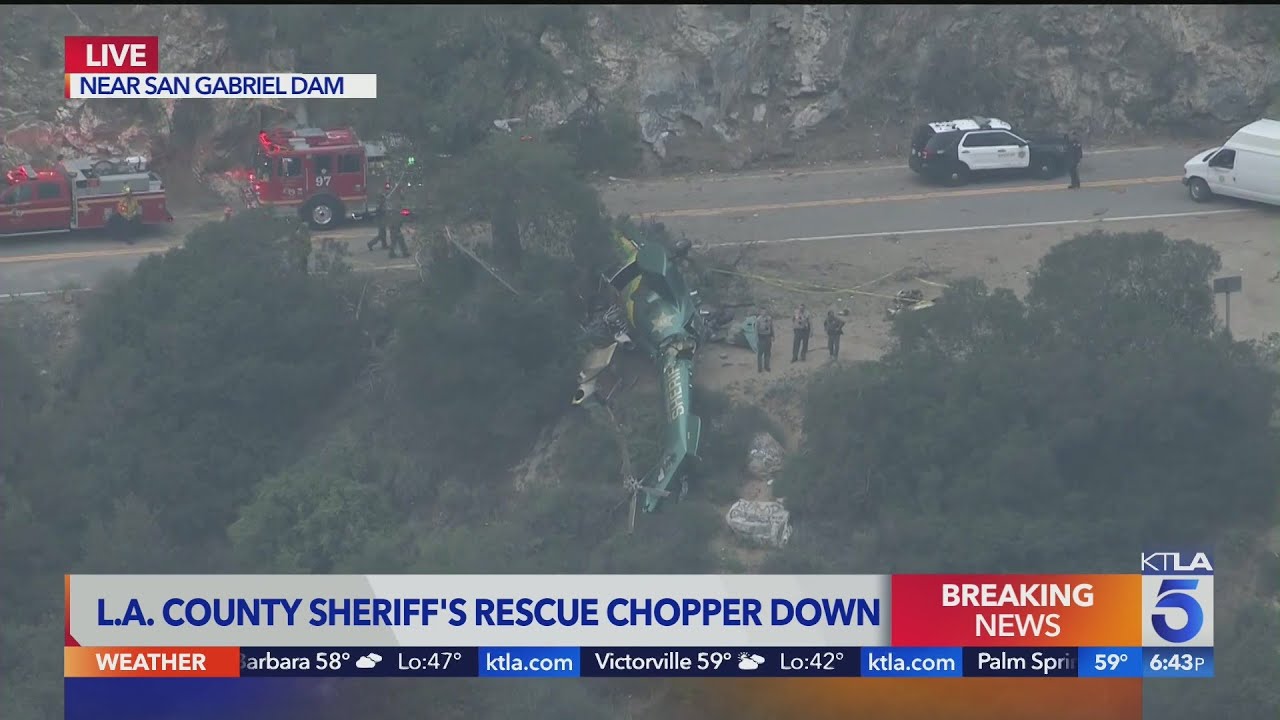 LASD helicopter crashes with 5 deputies aboard - YouTube