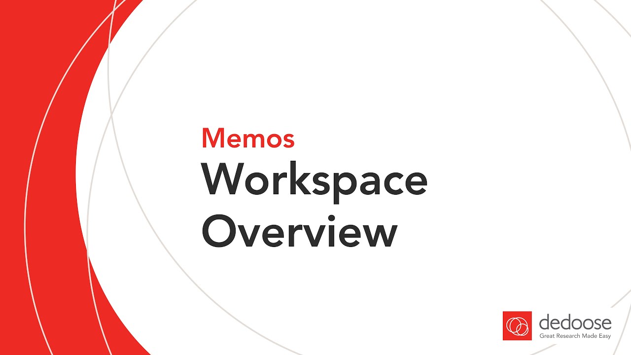 Memos Workspace: Organizing and Viewing Memos | Qualitative Data Analysis with Dedoose - YouTube
