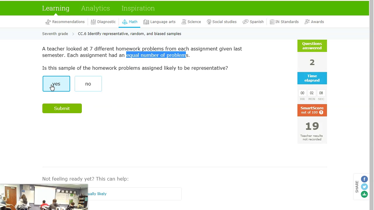 CC.6 (7th gr) Identify Representative, Random & Biased Samples Mar 8 ...