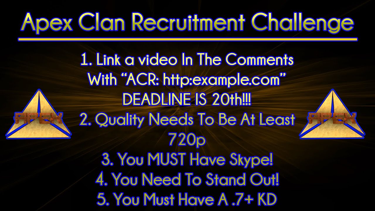 Apex Clan Recruitment Challenge #ApexRC - YouTube