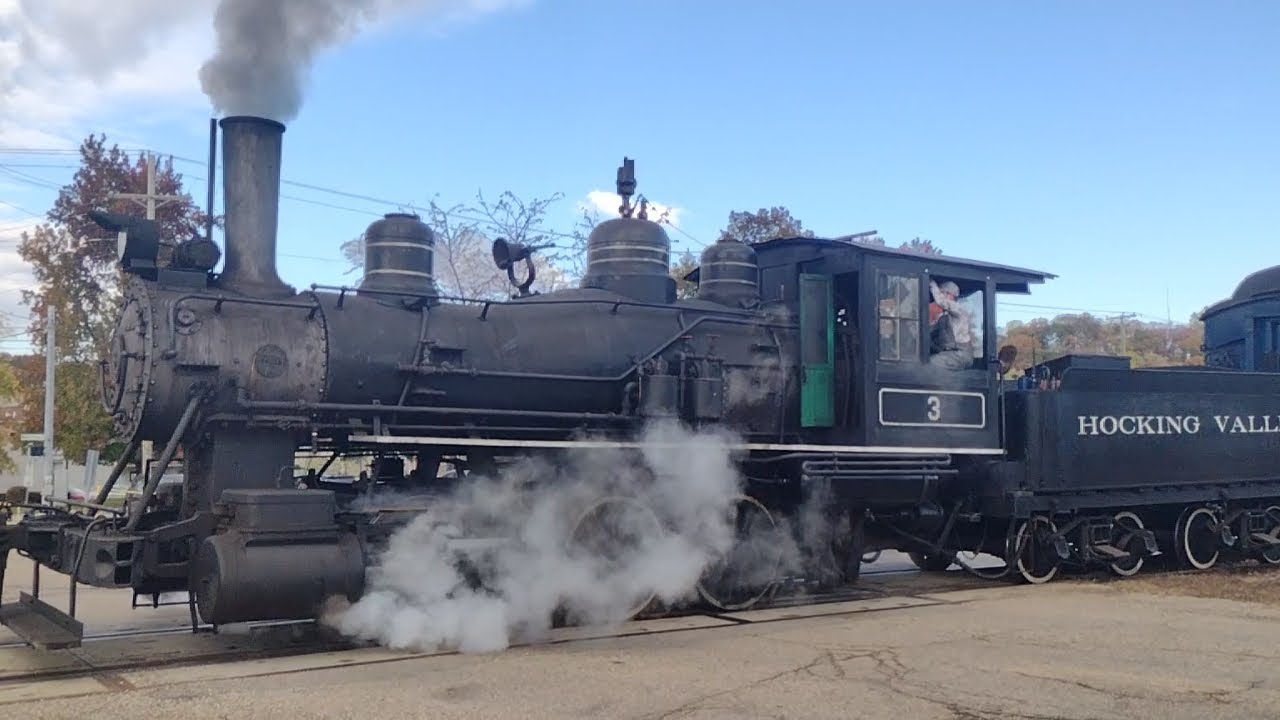 Hocking Valley #3 Steam Train Departs Nelsonville - YouTube