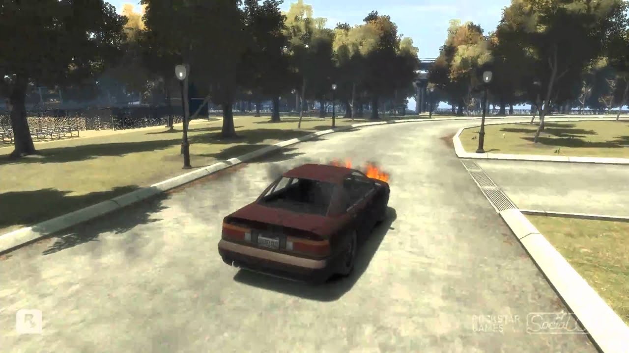 GTA IV Car explodes - YouTube