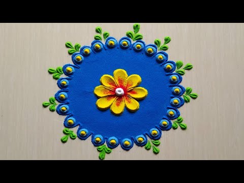 Easy rangoli for daily use | Small rangoli for daily use | Beautiful ...