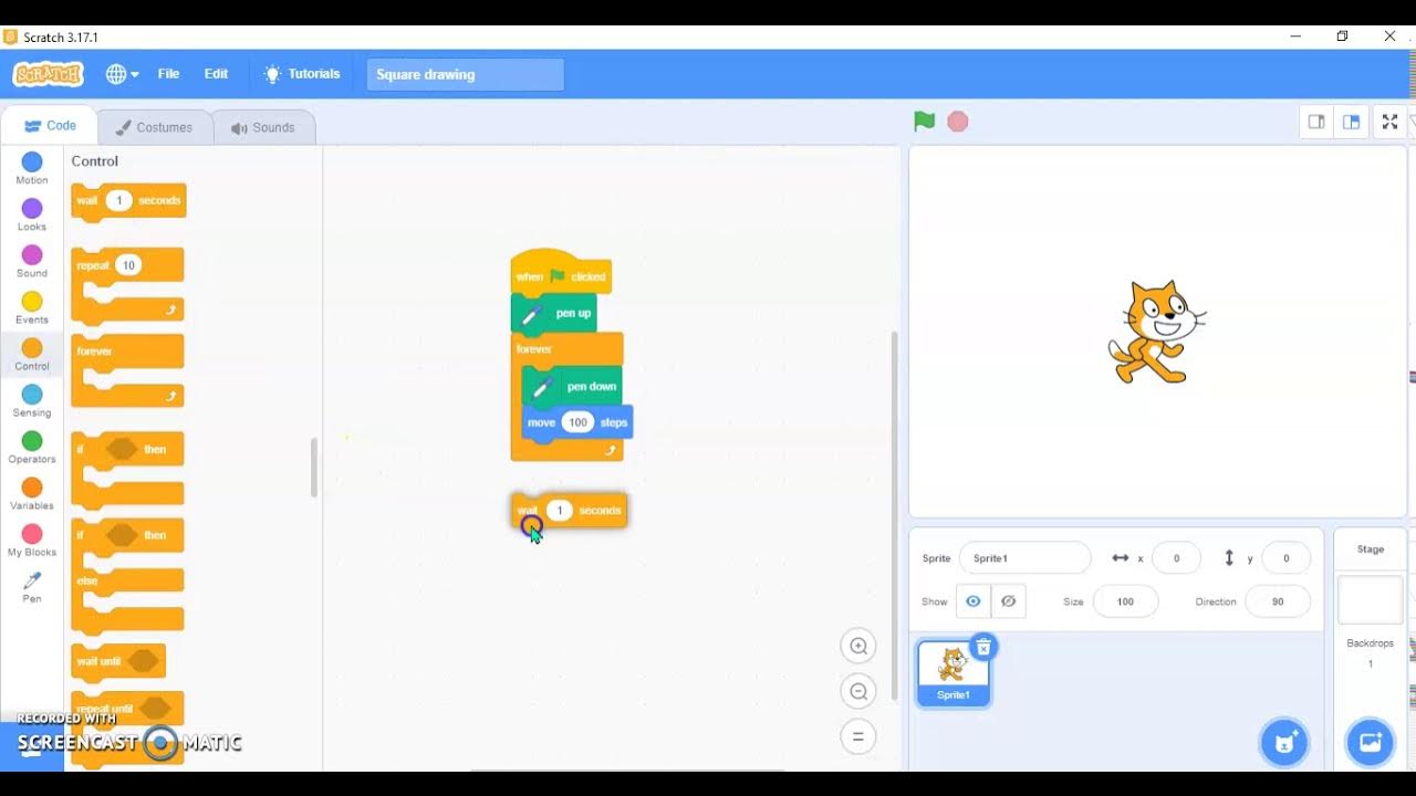 Square Drawing in Scratch | Step by Step - YouTube