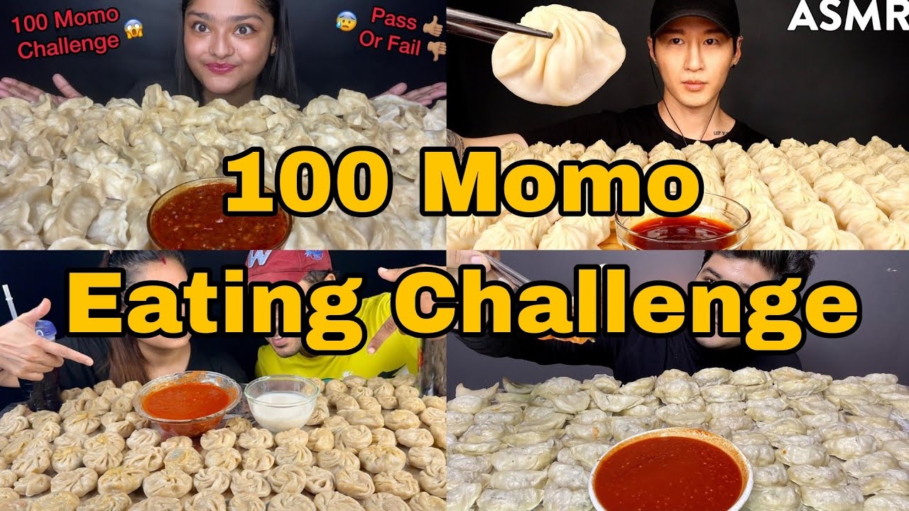 MUKBANGERS TRYING 100 MOMO EATING CHALLENGES | 100 DUMPLINGS EATING ...