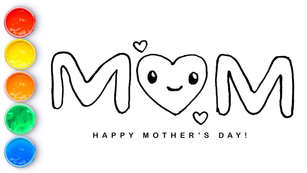 How to Draw Mother's Day | Easy Drawing Tutorial for Beginners, Kids ...