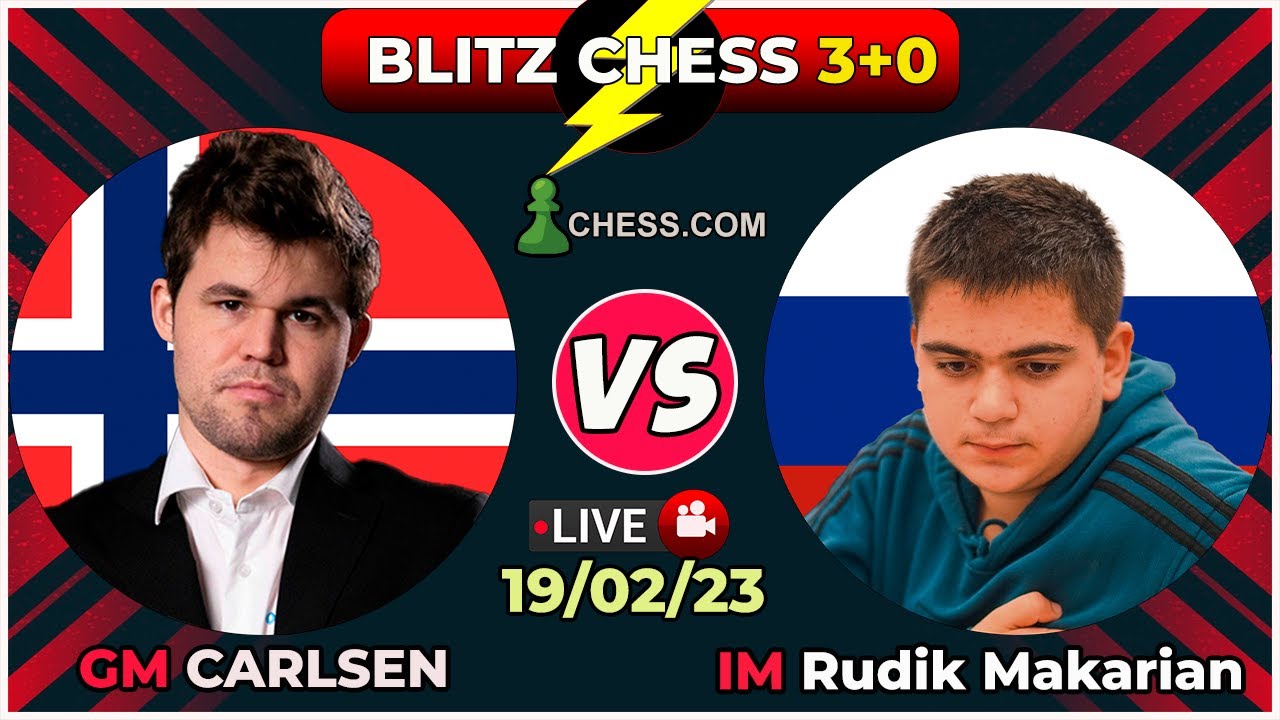GM Magnus Carlsen vs IM Rudik Makarian | BLITZ CHESS 3+0 | Chess.Com ...