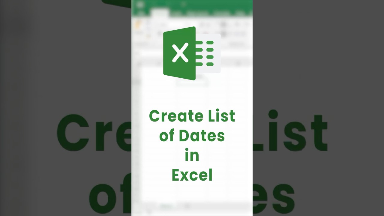 How To Create List Of Dates In Excel In 20 Seconds shorts excel How To Create List Of Dates In Excel In 20 Seconds shorts excel