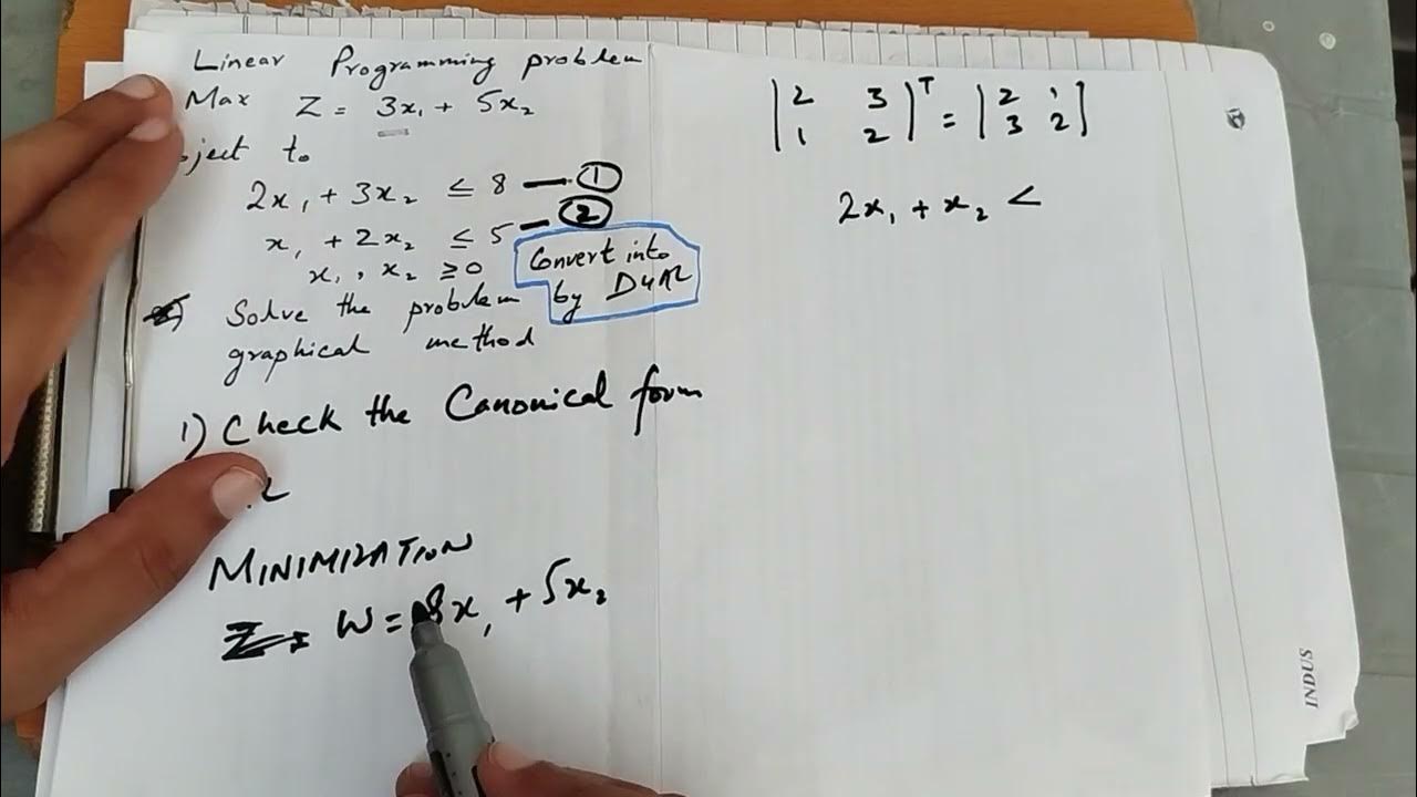 Quick learning of conversion of linear programming model into duality (@HamzaFarooqui-hf ) - YouTube
