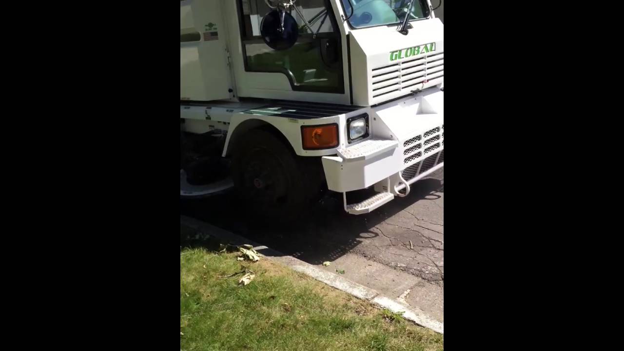 Michigan Global M4 Sweeper Demo Residential curb - YouTube