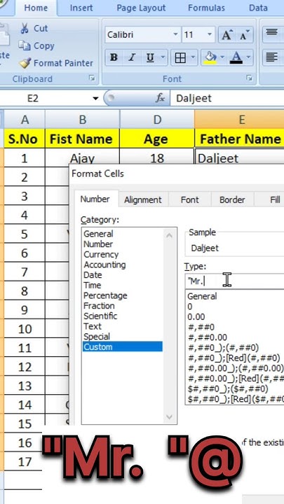 How to add Mr. Before the name automatically Microsoft Excel | 🔥 Add Mr. tips and tricks in ...