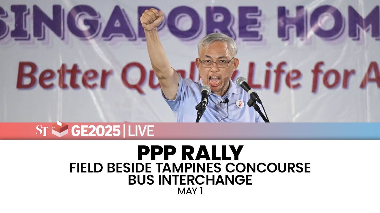 [LIVE] PPP rally at field beside Tampines Concourse Bus Interchange ...