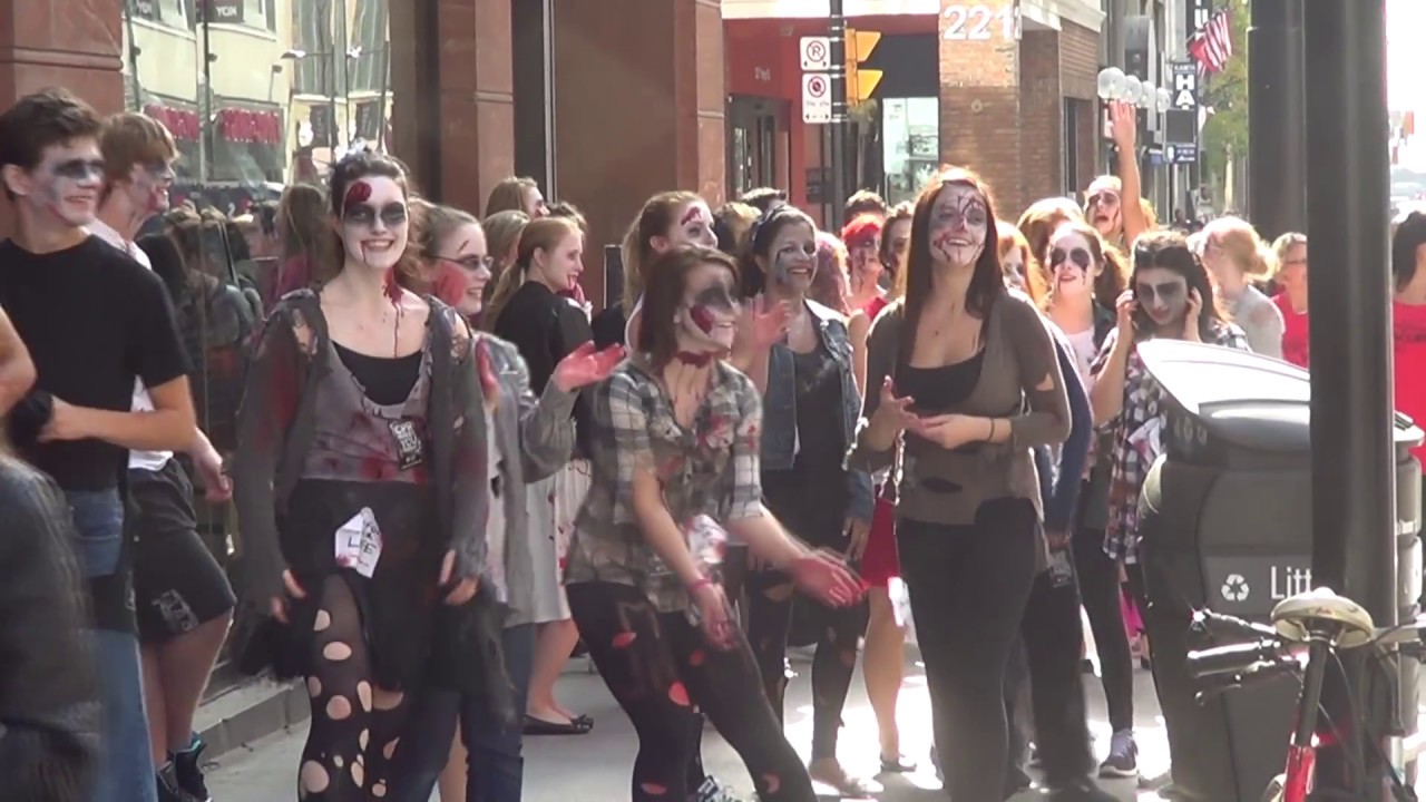 M.M. Robinson Zombie Flash Mob for heart and stroke. - YouTube