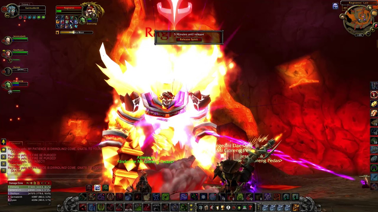 World of Warcraft - Molten Core Final Boss WotLK - YouTube