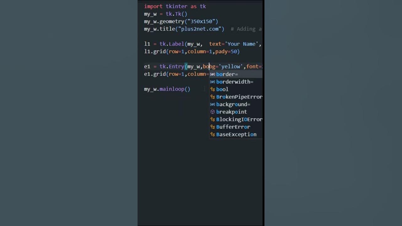 Changing the width of the border of the Tkinter entry widget by using ...