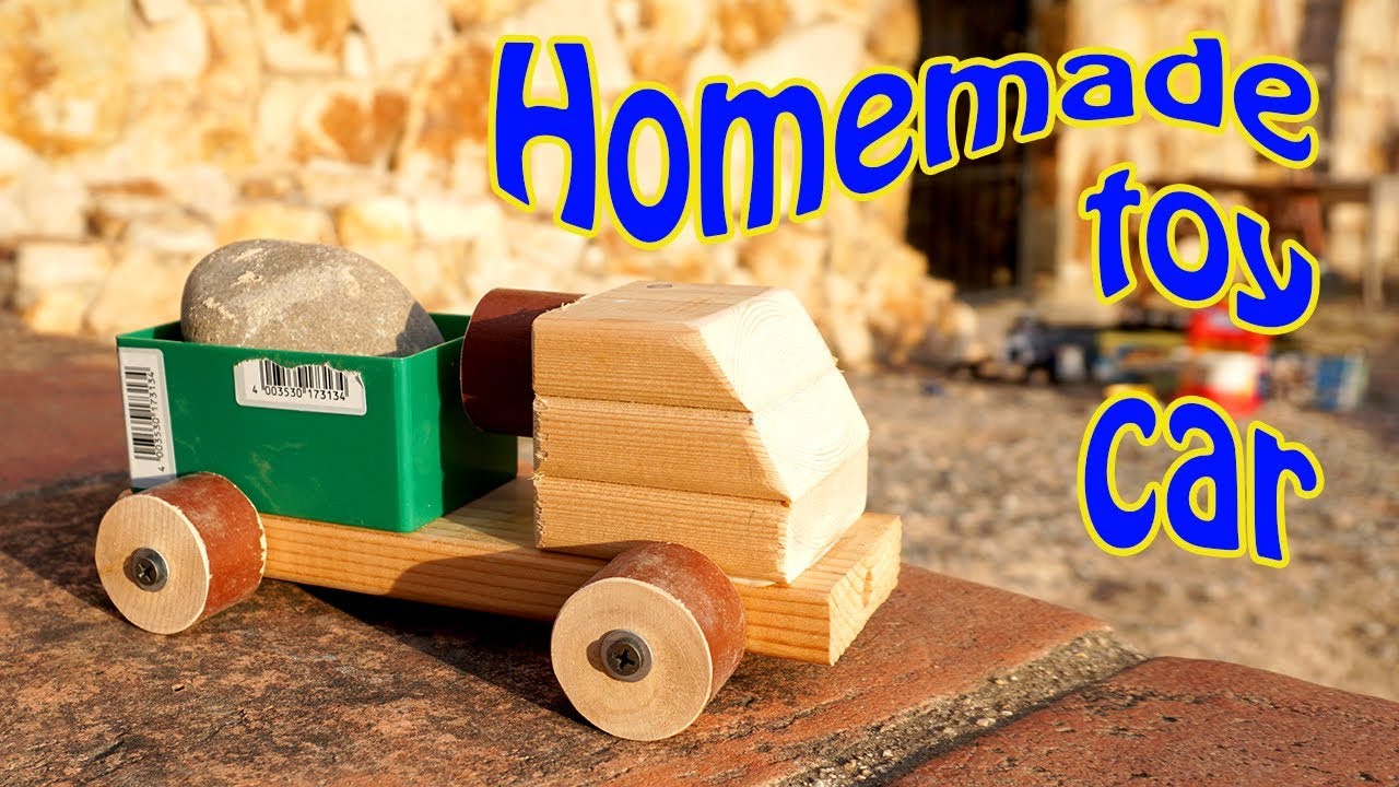 Playing with homemade toy car - YouTube