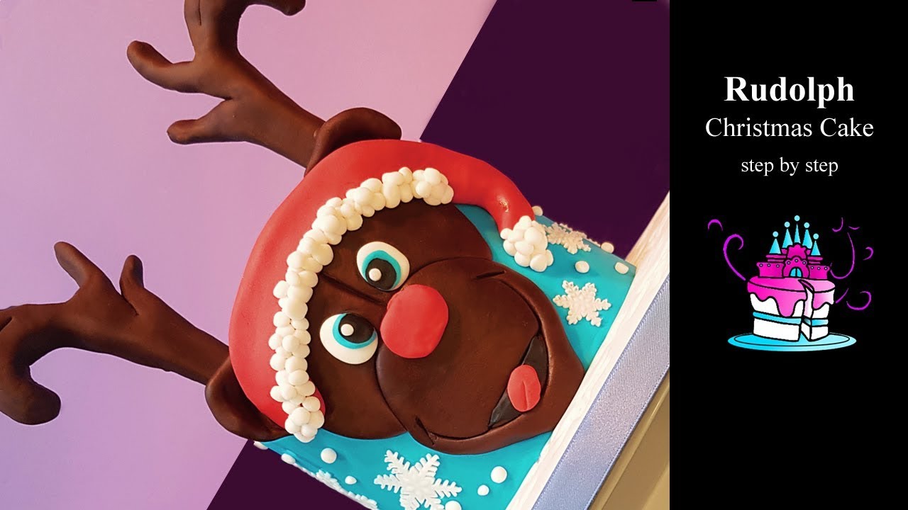 Rudolph Christmas Cake Tutorial - YouTube