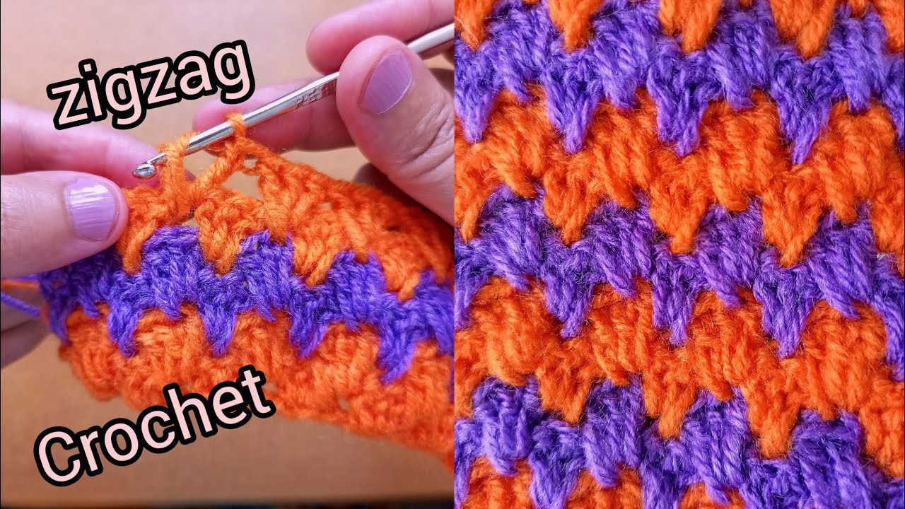 How to crochet for beginners mini zigzag - YouTube