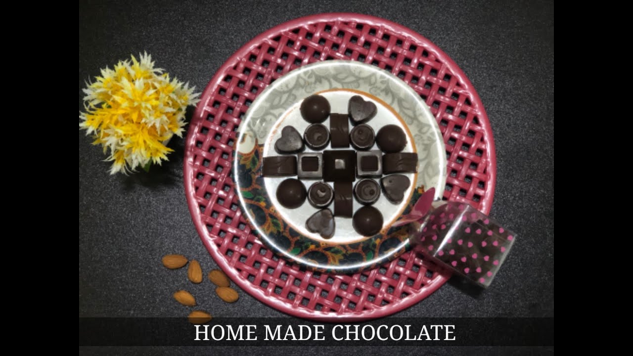 Homemade Chocolate / easy chocolate recipe/ kids favourite/ almond bar ...