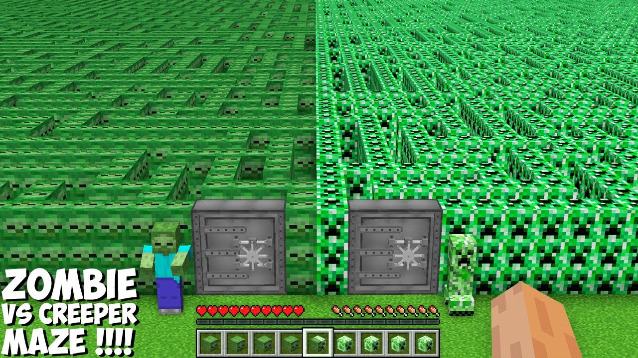 What is the BIGGEST MAZE TO CHOOSE ZOMBIE VS CREEPER in Minecraft ...