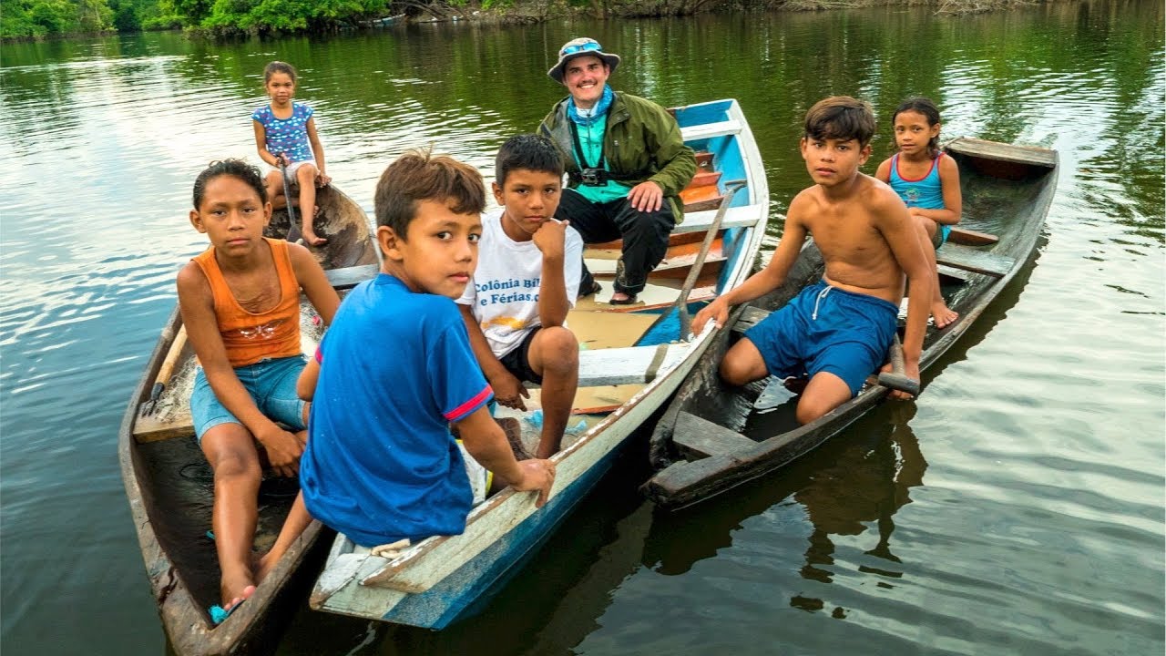 Amazon Village KIDS take ME Fishing!!! (Surprise Catch) - YouTube