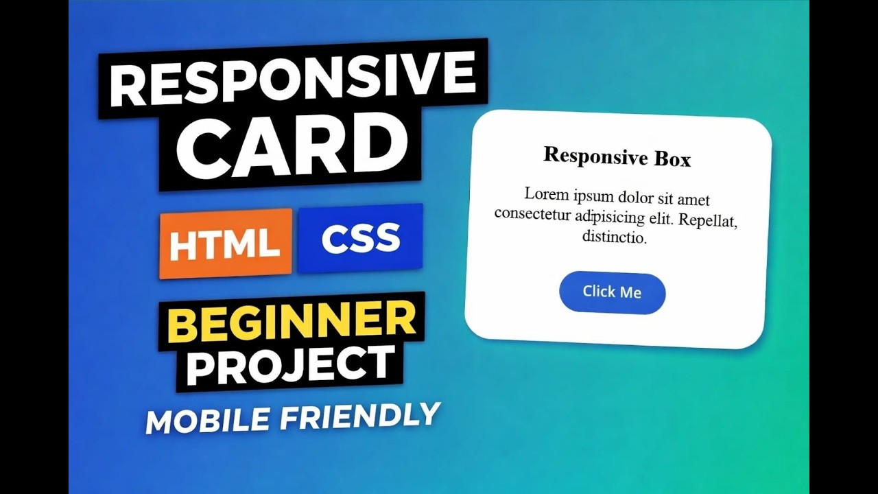 How to Create a Responsive Card Using HTML & CSS | Beginner Friendly ...