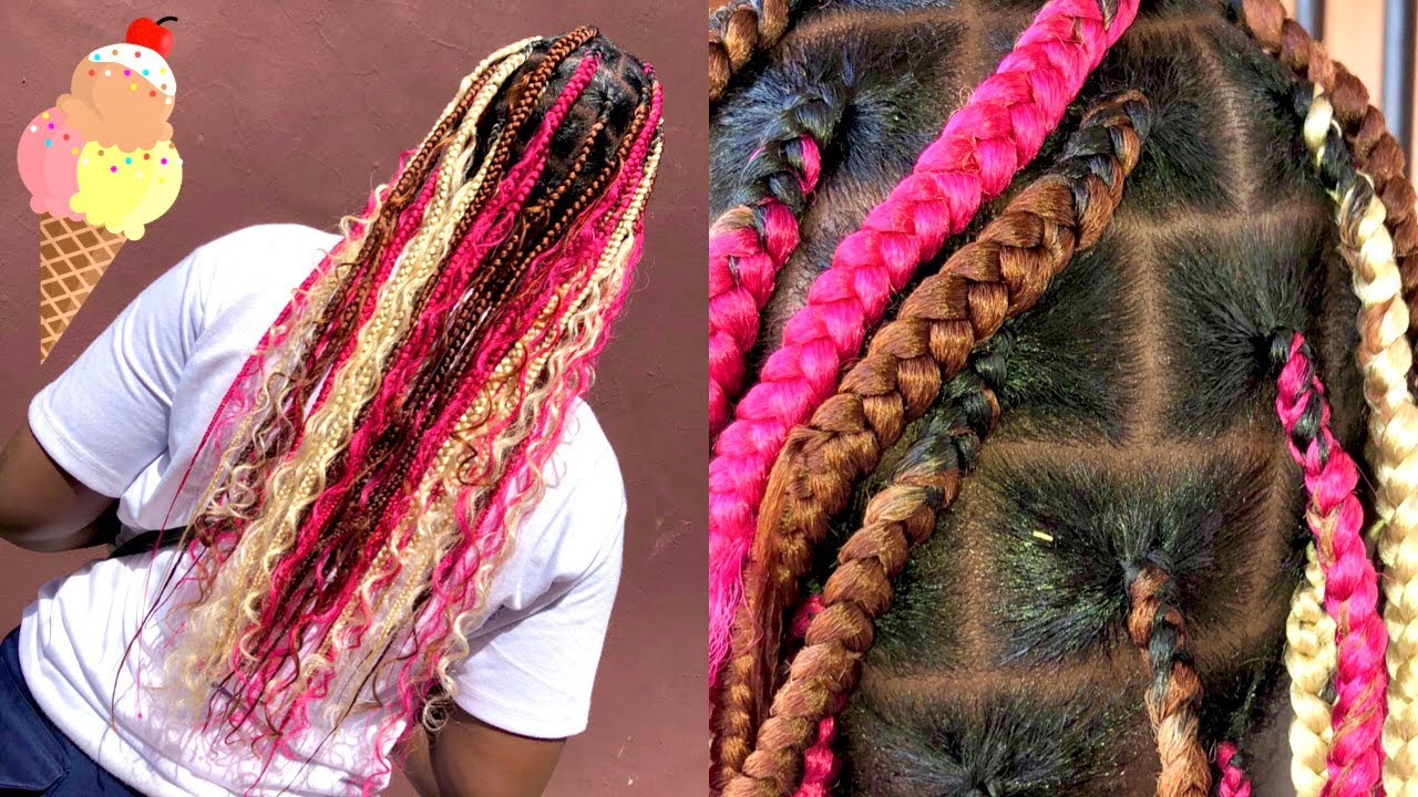 WATCH ME WORK|3-COLOR BRAIDS (NEAPOLITAN) TUCKING TUTORIAL # ...