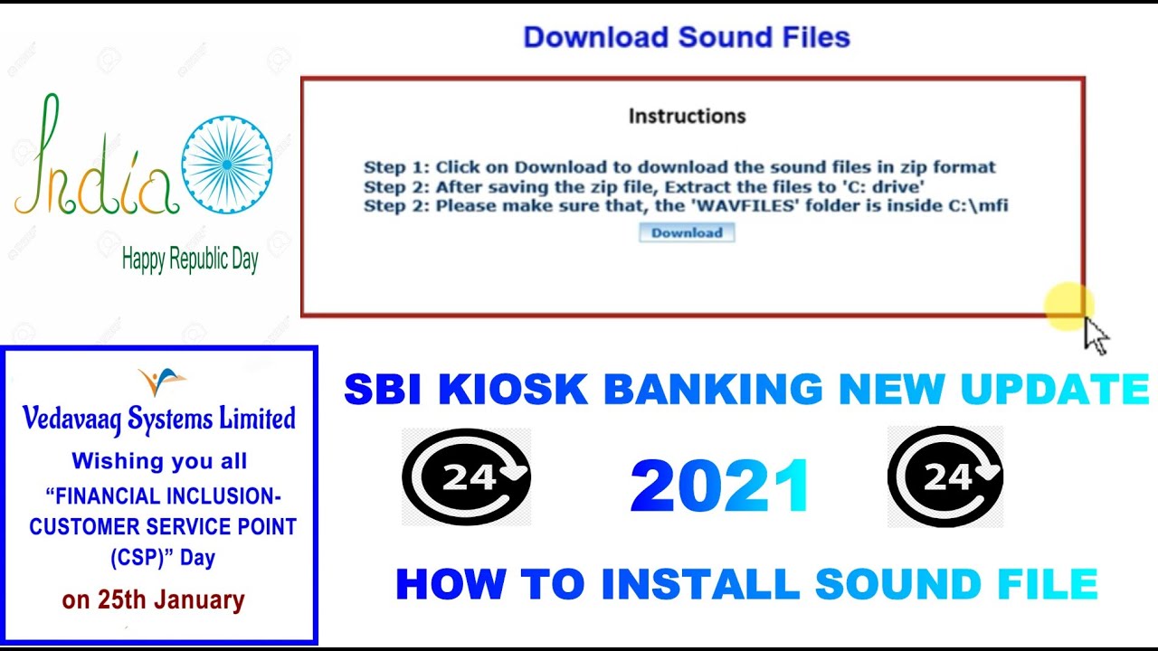 SBI Kiosk Portal sound file installation full process 2021....full ...