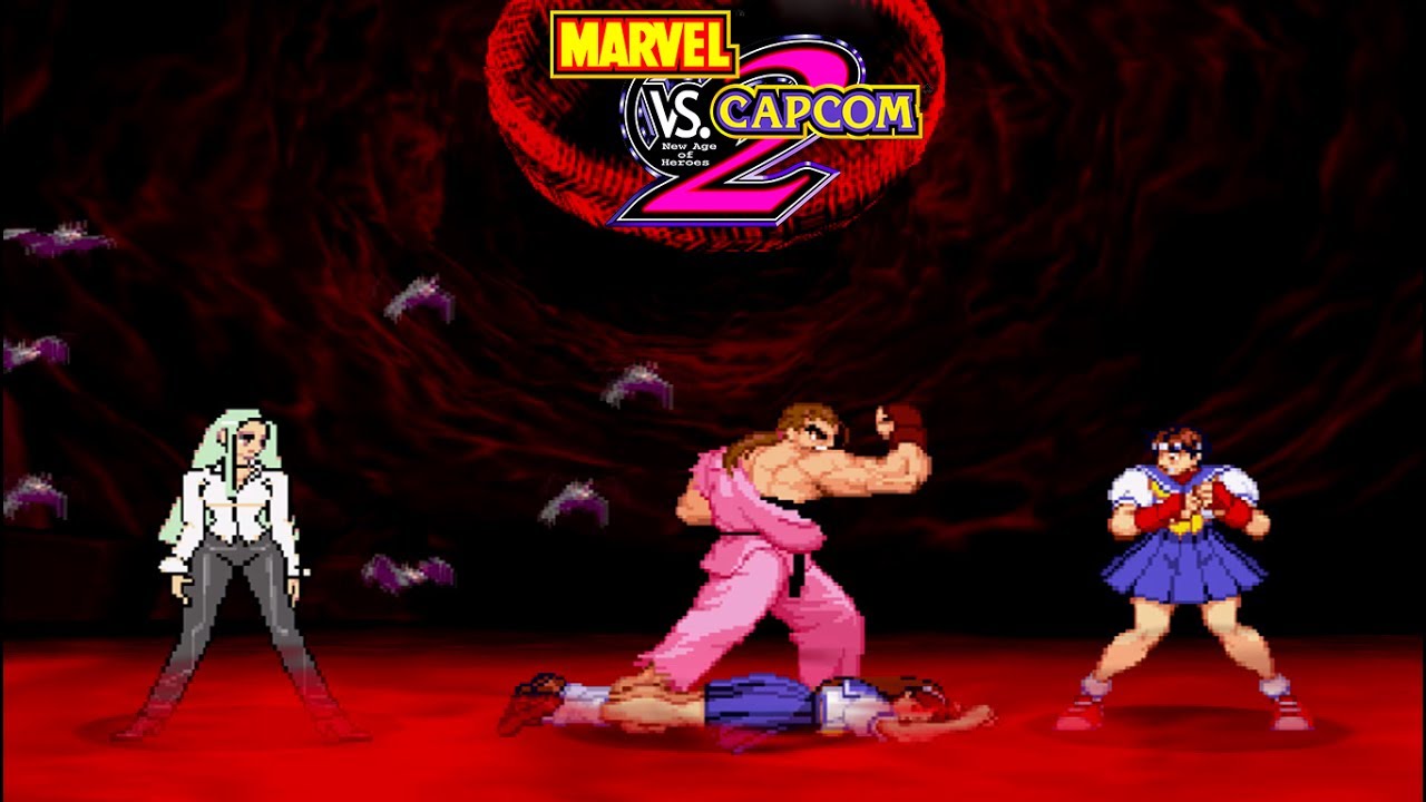 Marvel VS Capcom 2 Sakura Dan and Morrigan Playthrough - YouTube