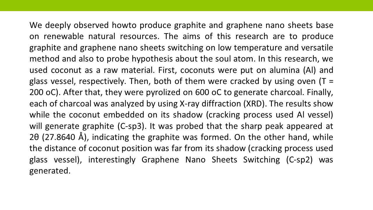 Conversion of Coconut Shell tobe Graphite and Graphene Nano Sheets ...