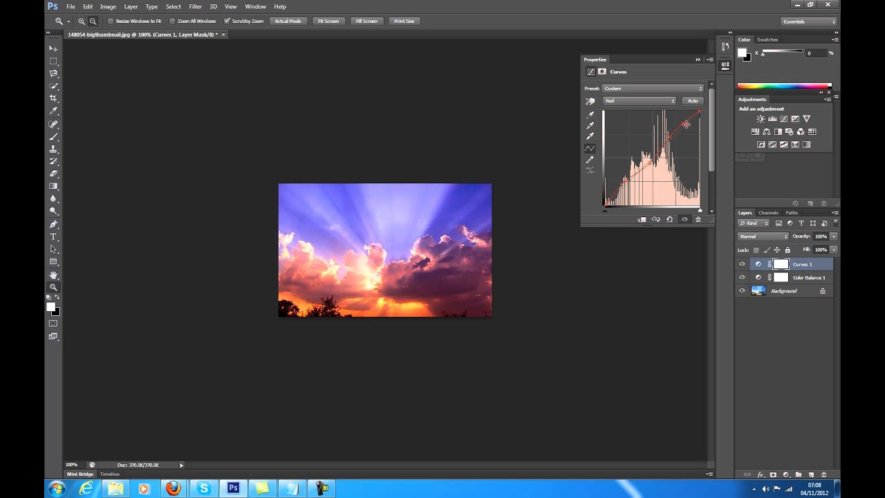 How to create dramatic sunset in photoshop cs6 - YouTube