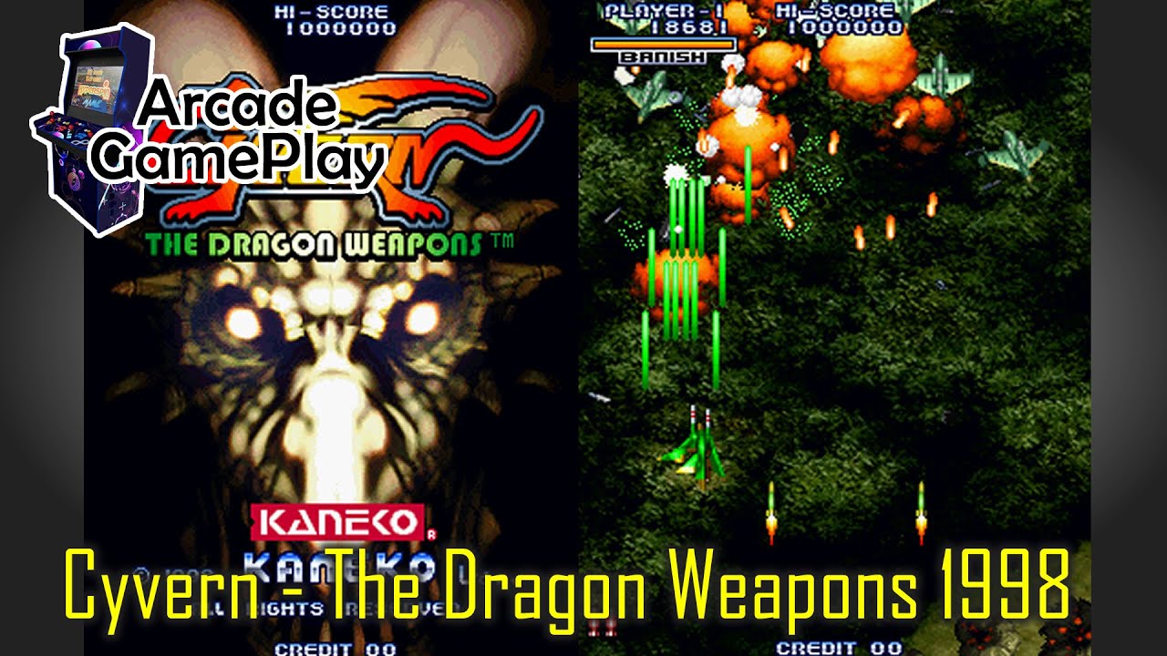 Arcade gameplay: Cyvern - The Dragon Weapons 1998 (Shoot 'em up, launch ...