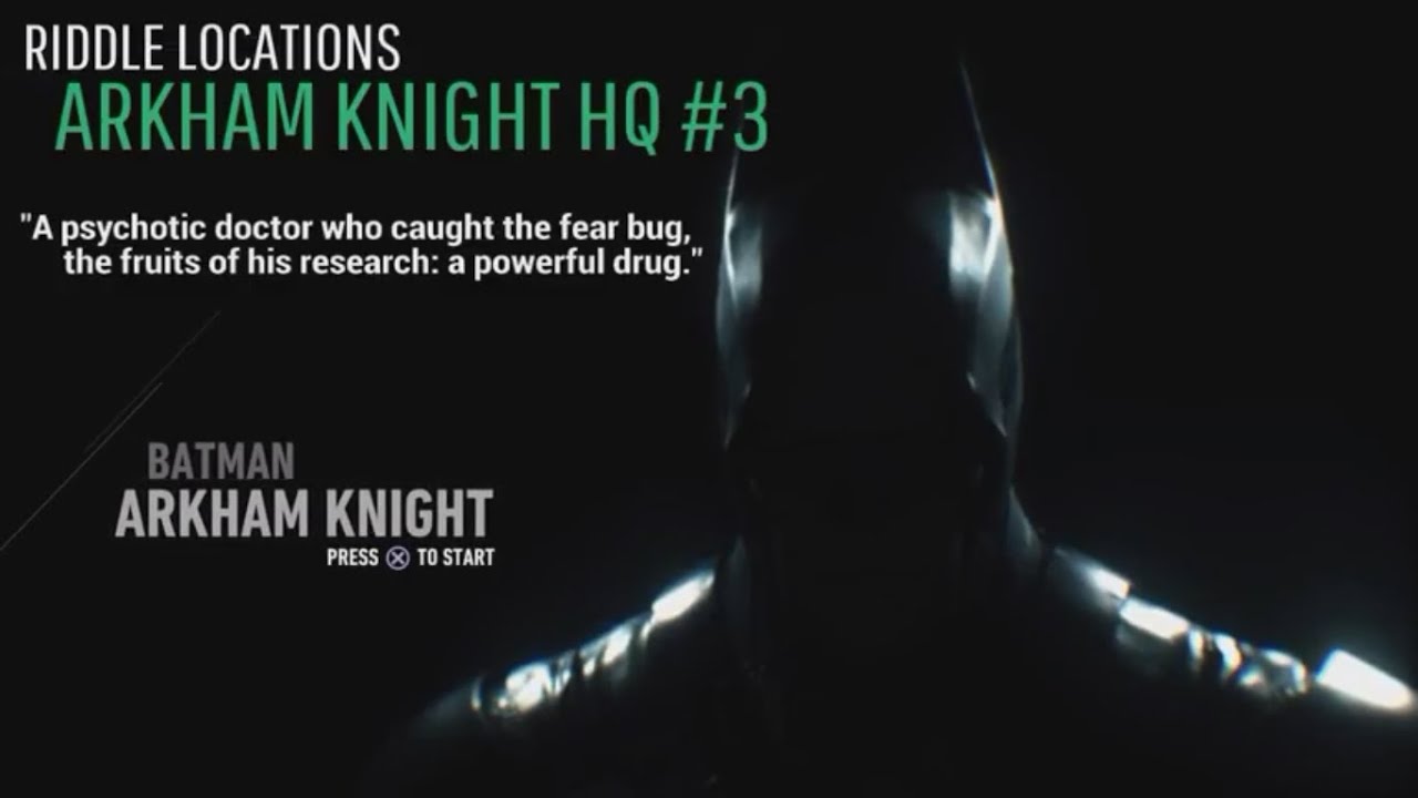 BATMAN: ARKHAM KNIGHT - Riddle Locations - Arkham Knight HQ #3 - YouTube