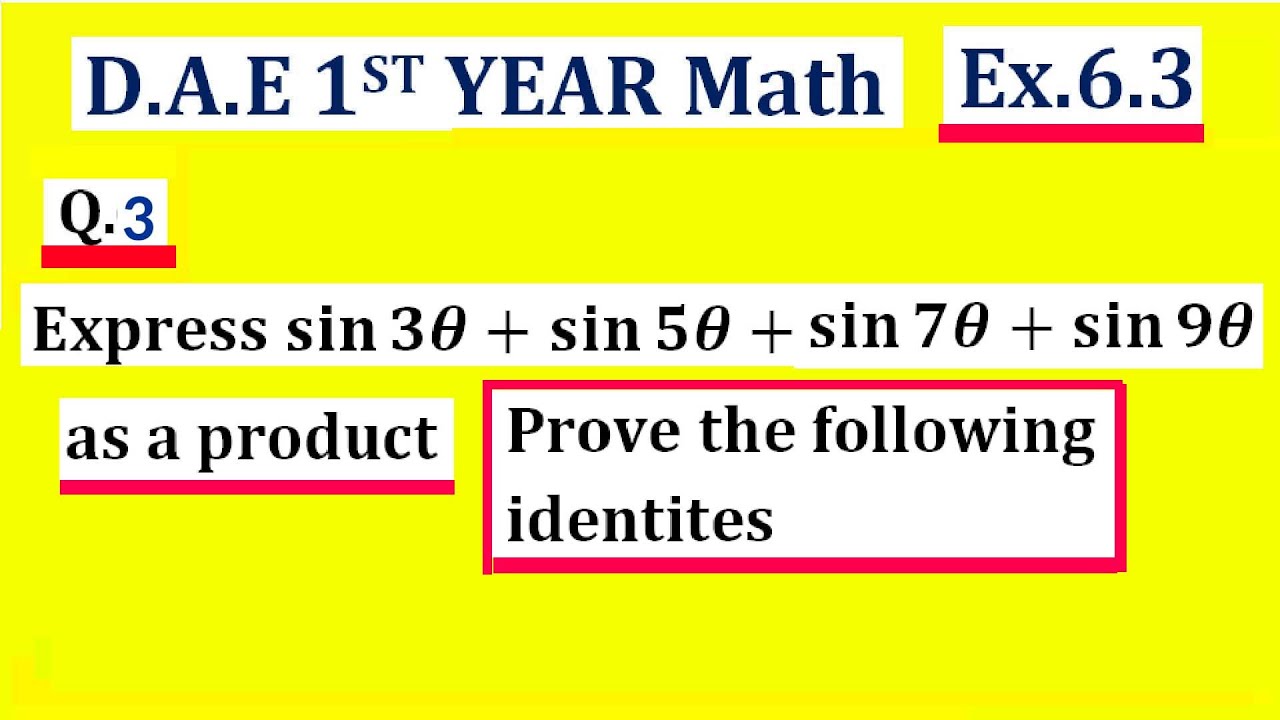 Trigonometric Angle identities | DAE Math | Fs.c Math | Trigonometry ...