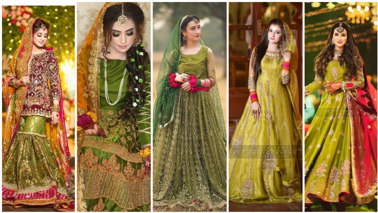 Modern and stylish indian And Pakistani Bridal Mehndi and mayon dresses ...