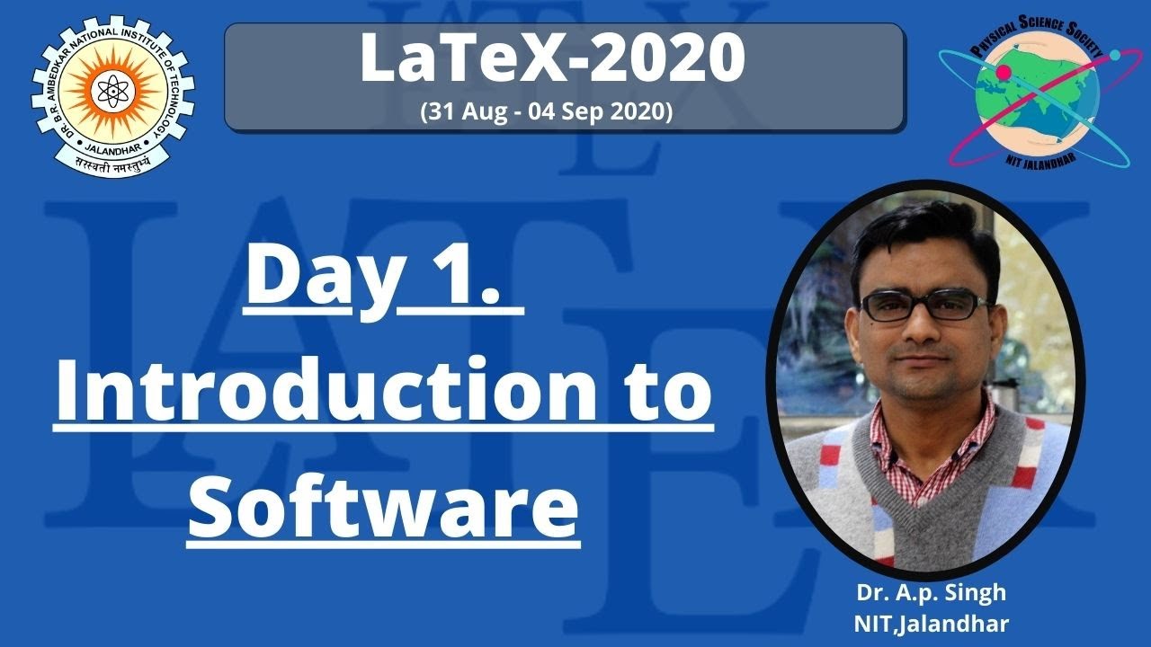 Lecture on Softwares (Miktex and TexStudio) by Dr. A. P. Singh - YouTube
