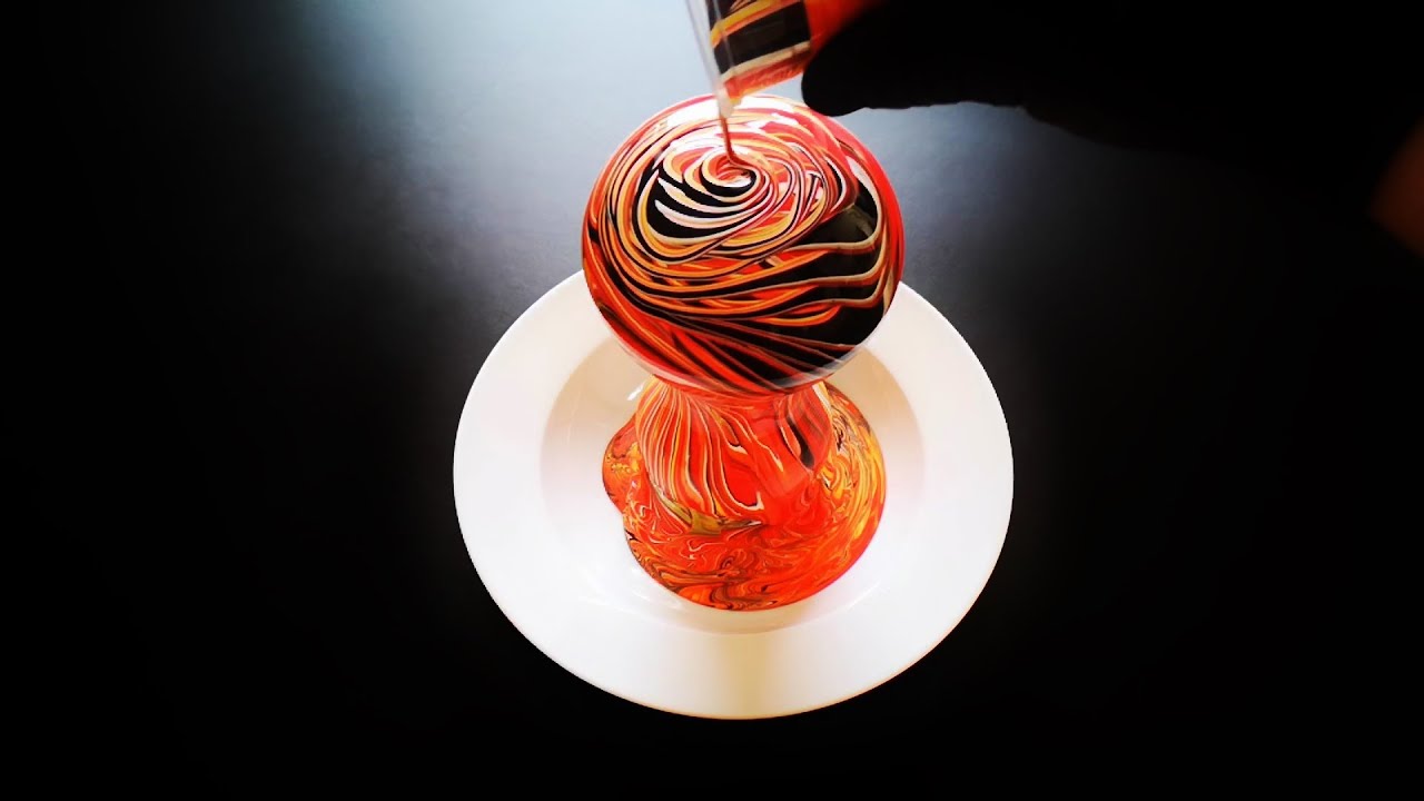 Acrylic Pouring ON A VASE! ⚱️ Beautiful & Easy Tree Ring Pour Technique ...