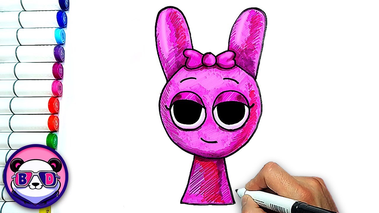 How To Draw and Coloring Sprunki | Pinki Phase 1 - YouTube