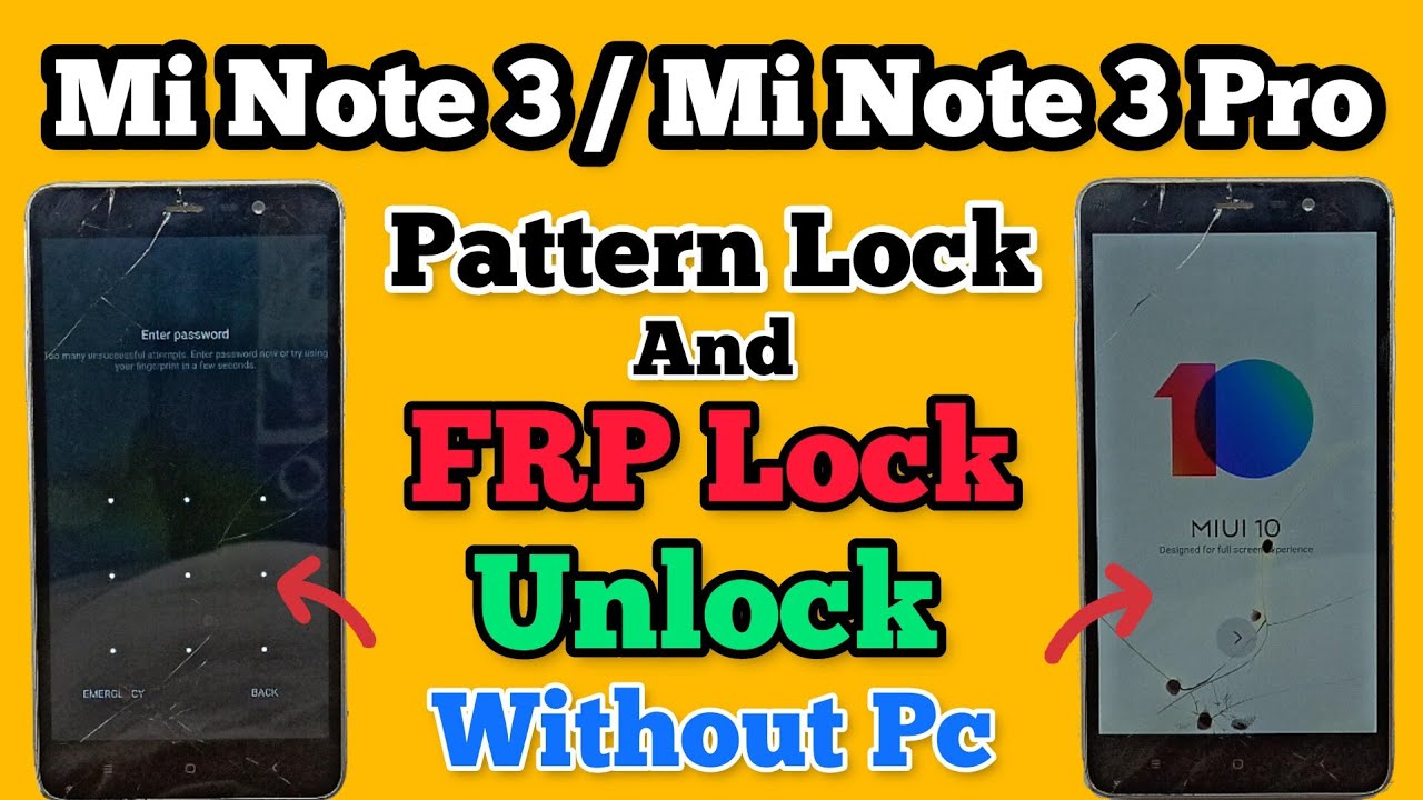 Xiaomi Mi Note 3/Note 3 Pro || Hard Reset || Pattern Unlock || FRP ...