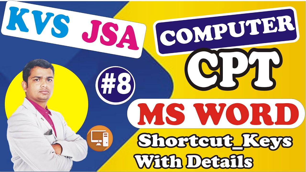 MS OFFICE Shortcut Keys | KVS Jsa skill test | kvs jsa cpt ms word ...